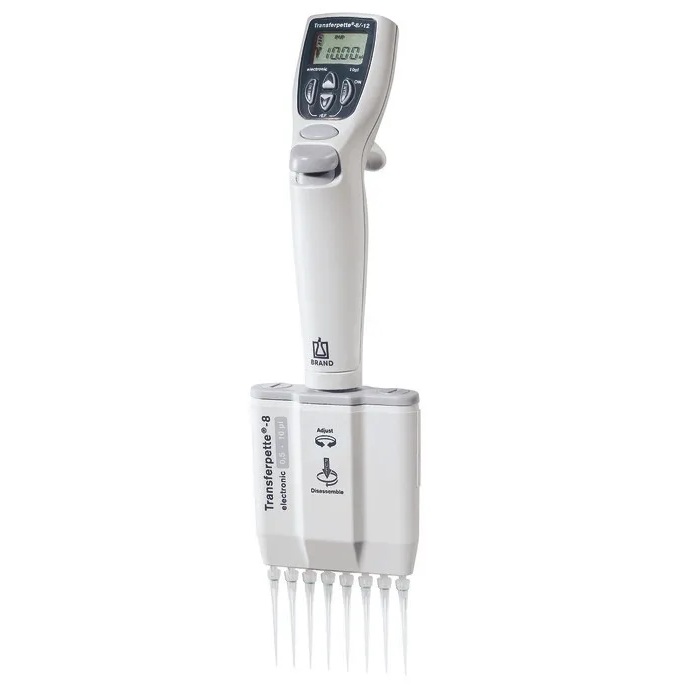 Pipette: BrandTech Transferpette Multichannel Pipettes - 705423 - BTE8-100